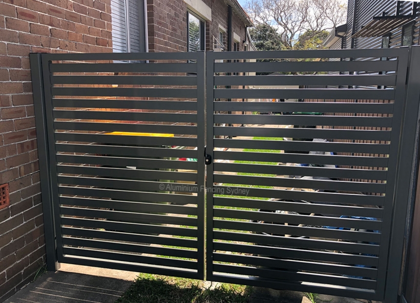 Aluminium, colorbond and timber double swinging gates | AFS