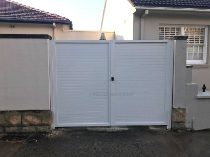 Aluminium, colorbond and timber double swinging gates | AFS