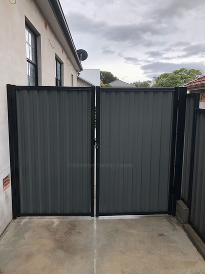 Aluminium, colorbond and timber double swinging gates | AFS