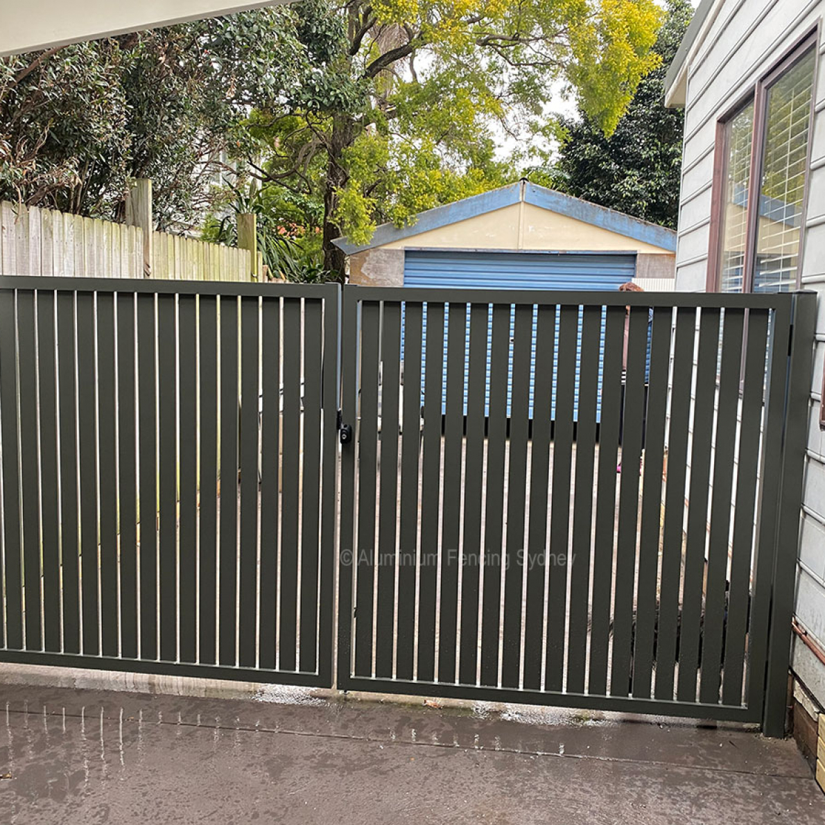 Aluminium, colorbond and timber double swinging gates | AFS