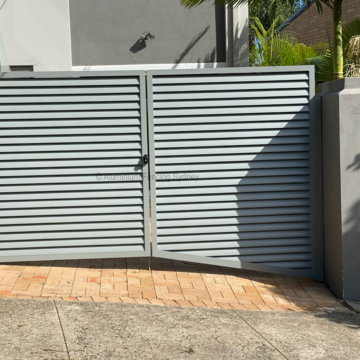 Aluminium, colorbond and timber double swinging gates | AFS
